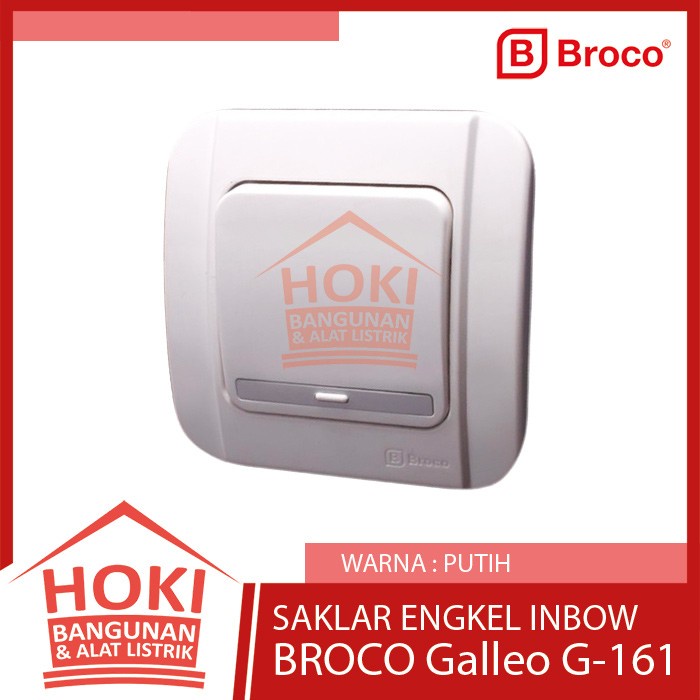 Jual SAKLAR IB ENGKEL BROCO Galleo G161 Putih - Tanam Single Tunggal Inbow | Shopee Indonesia