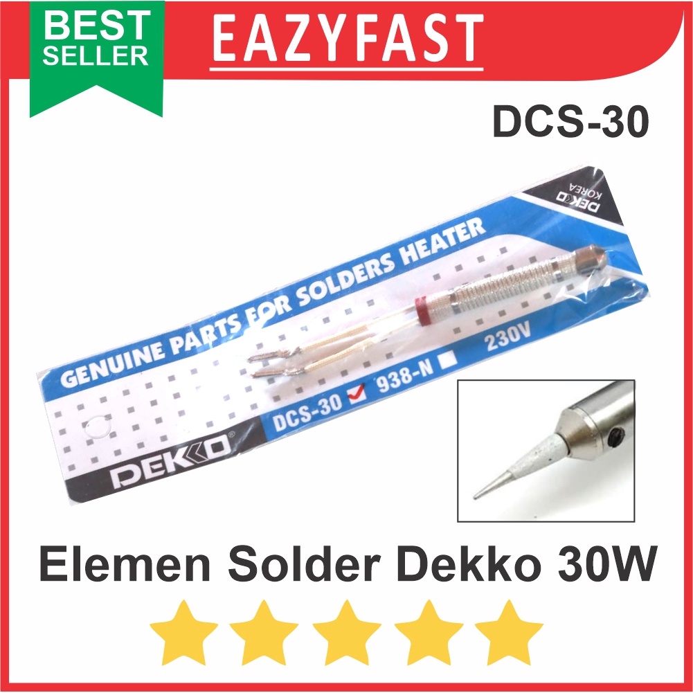 Jual Elemen Solder Dekko 30w 30 Watt DCS-30 Pemanas Soldering Iron Heater | Shopee Indonesia