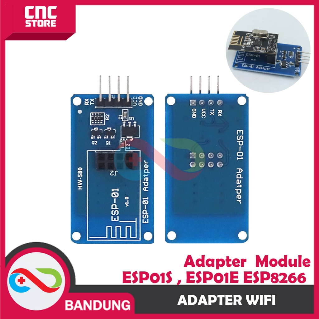 Jual ADAPTER ESP-01 ESP-01S ESP8266 WIRELESS ADAPTER MODULE WiFi ESP01 3.3V 5V DC | Shopee Indonesia