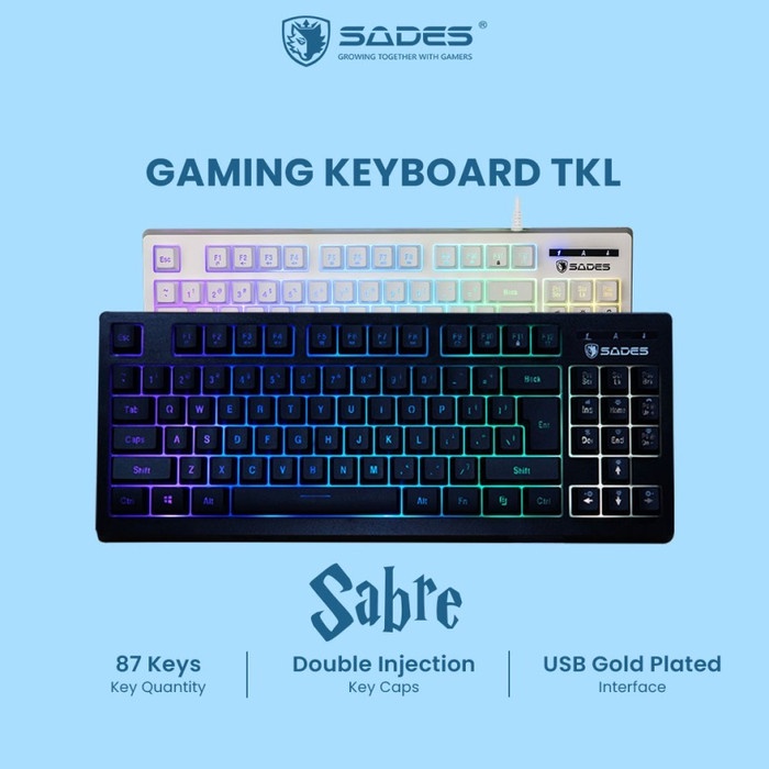 Jual Keyboard Gaming SADES Sabre TKL RGB Membrane Wired | Shopee Indonesia
