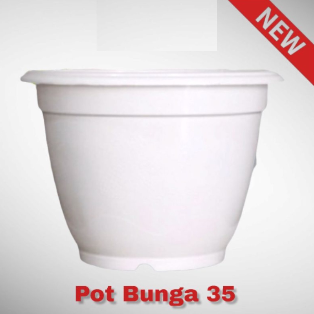 Jual POT TEBAL Pot Bunga Putih 35 Strawberry | Pot Tanaman Plastik ...