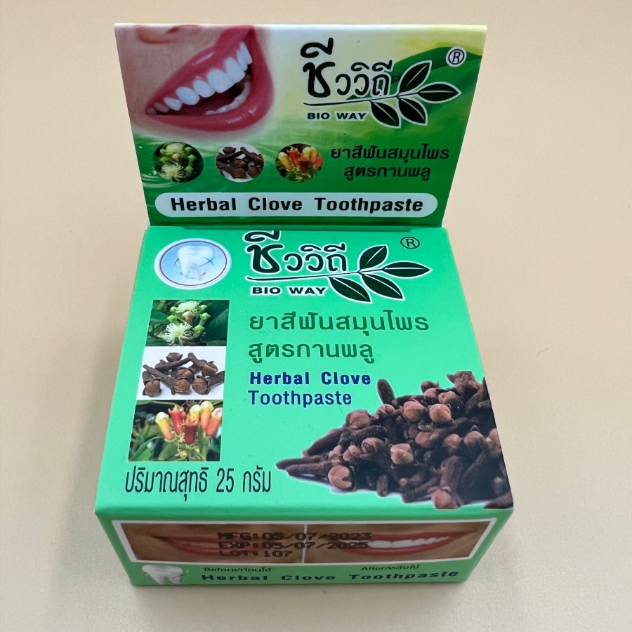 Jual BIO WAY HERBAL CLOVE TOOTHPASTE 25GR - PASTA GIGI THAILAND ...