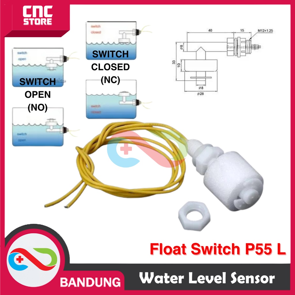 Jual SENSOR WATER LEVEL KETINGGIAN AIR P55 L FLOAT SWITCH | Shopee ...