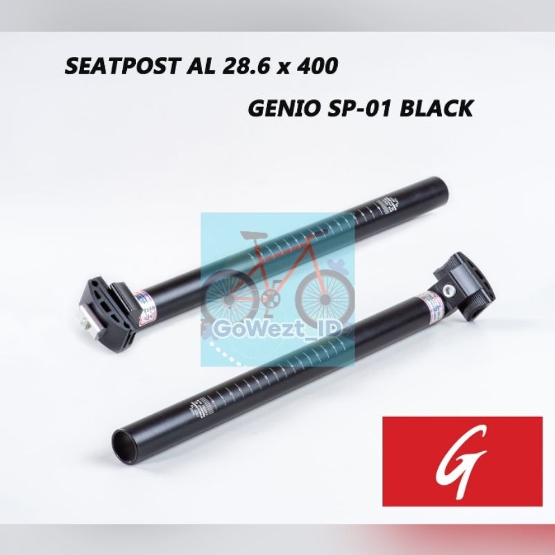 Jual Seatpost Tiang Sadel Jok Alloy 28.6 x 400 Hitam Genio BMX Lipat ...