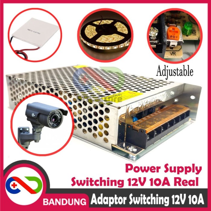 Jual POWER SUPPLY 12V 10A 120W SWITCHING ADAPTOR JARING LED STRIP PELTIER | Shopee Indonesia