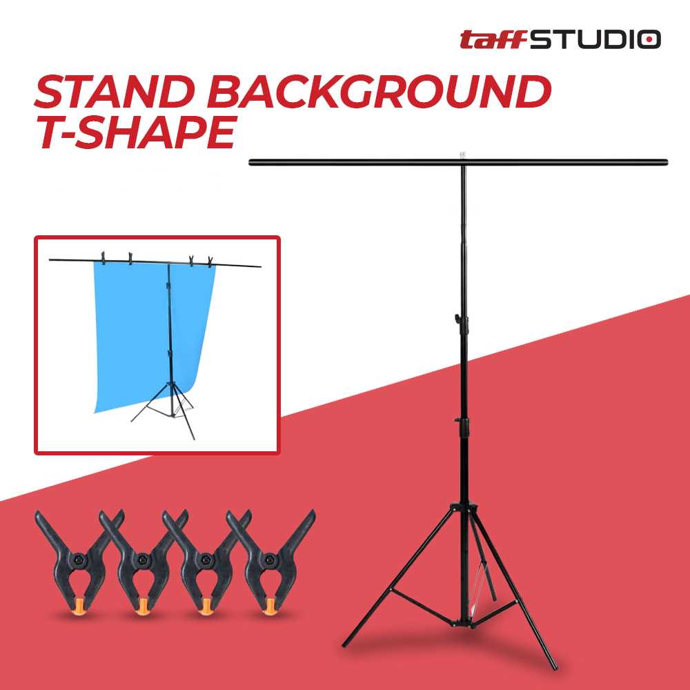 Jual Tripod T Backdrop Studio 150x200cm with 4 Clamp - Tempat Stand ...