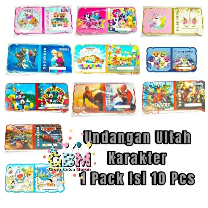 Jual Kartu Undangan Ulang Tahun Karakter Undangan Pesta Ultah