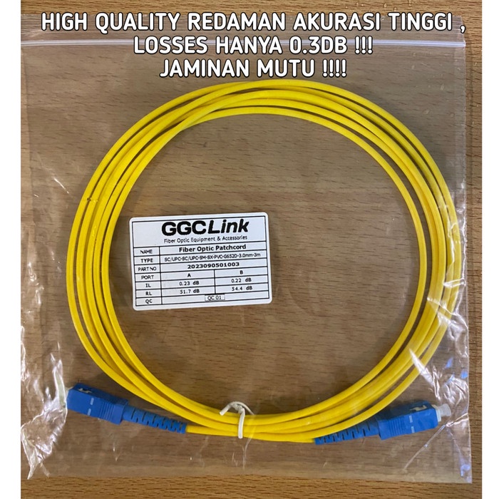 Jual patchcord fiber optic SC-SC UPC 3m kabel patch cord fiber optik 3mm | Shopee Indonesia