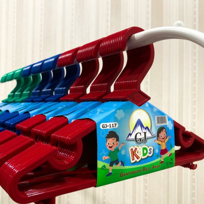 Jual BOP [1 SET 12 PCS] HANGER LIDI GJ ANAK KIDS / HANGER LAUNDRY ...