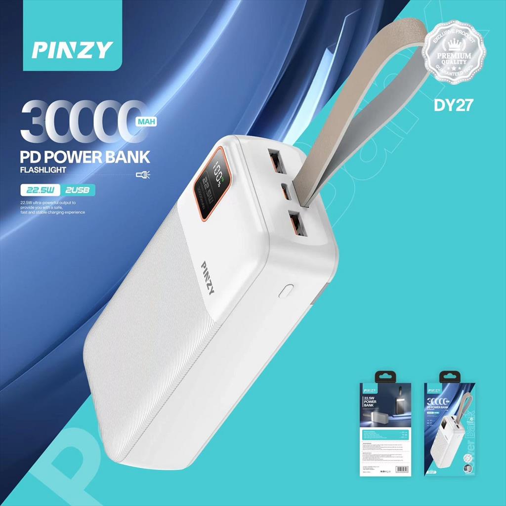 Jual PINZY DY27 Power Bank 30000mAh 22.5watt 2 Output + Lanyard ...