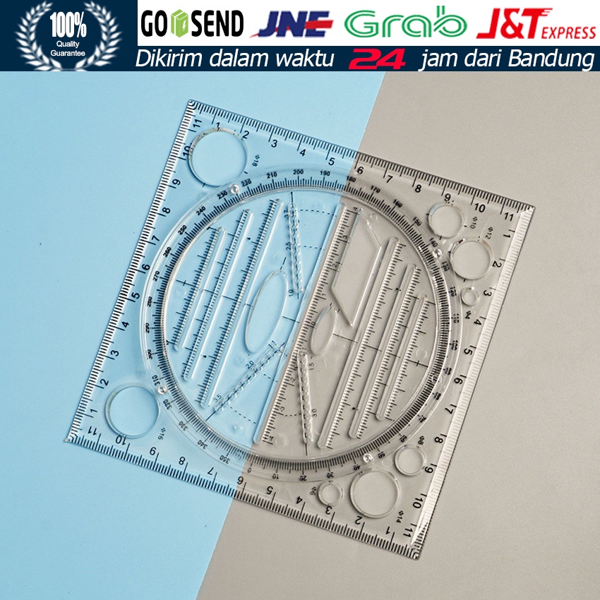 Jual Penggaris Gambar Multifungsi Anak / 3D Figure Ruler / Ellipse Art ...