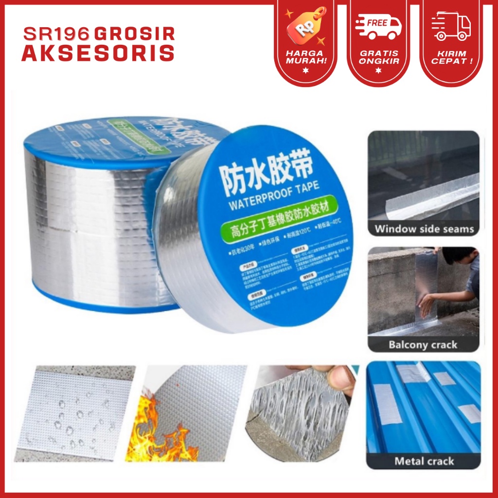 Jual Lakban Anti Bocor 3METER Waterproof Penambal Anti Bocor Pipa Genteng peralatan rumah ...