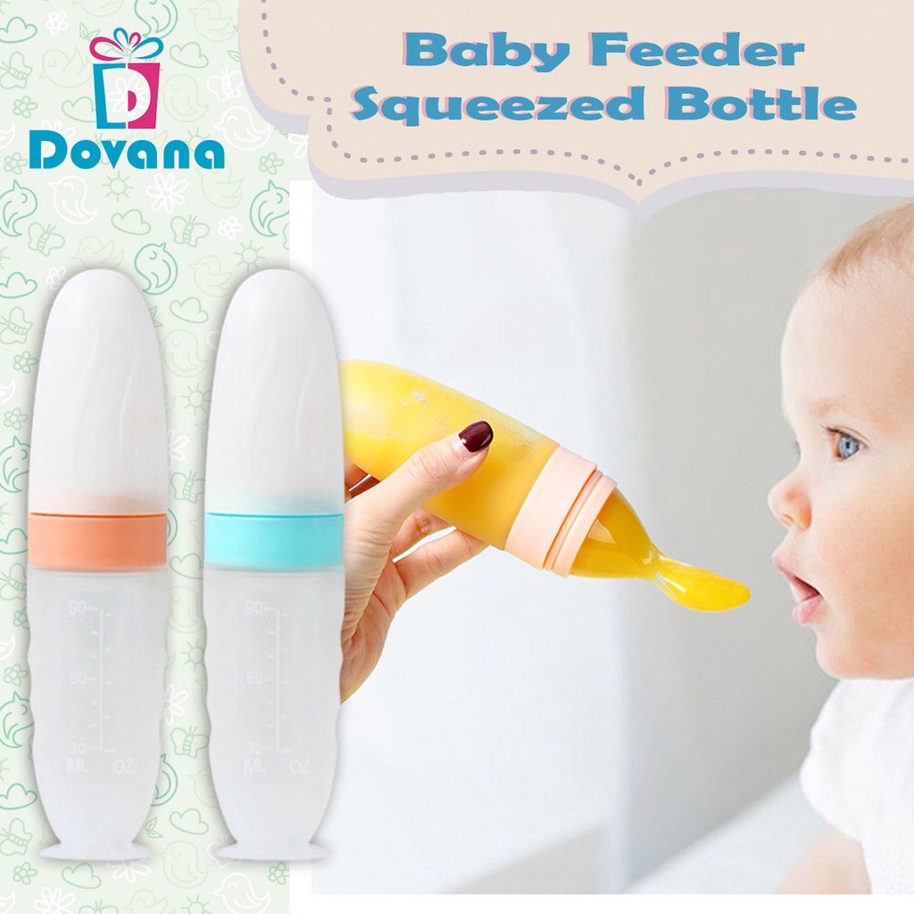Jual Dovana Botol Sendok Makan Bayi Silicone Dot MPASI Baby Squeeze Feeder Bottle Peralatan ...