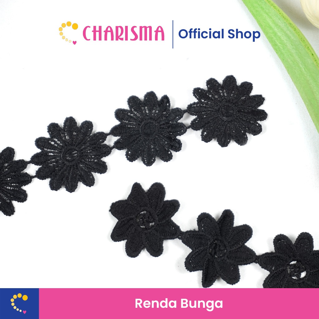Jual Charisma Renda Bunga Melati 1 Roll - Renda Bunga Melati Hitam ...