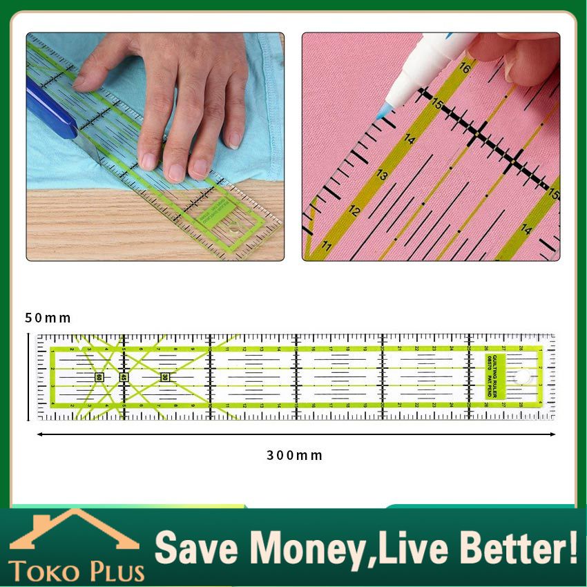 Jual Penggaris Jahit Quilting Ruler 5 cm x 30 cm bahan plastik akrilik tebal quilting patchwork ...