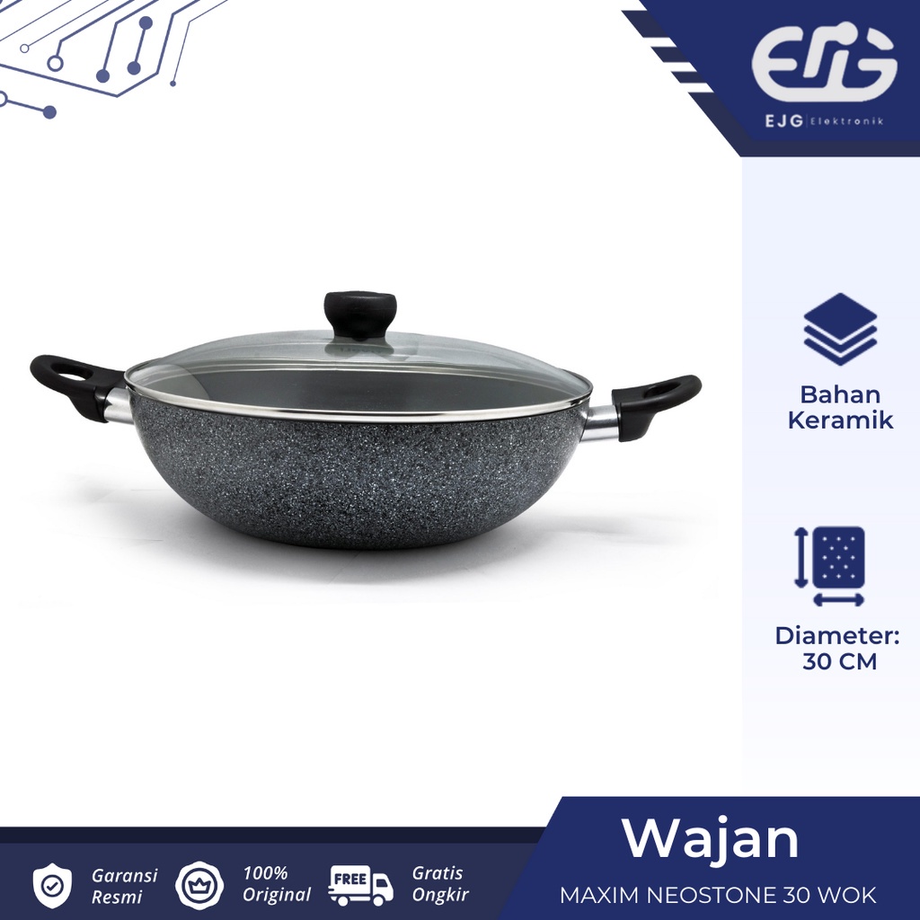 Jual WAJAN MAXIM NEOSTONE WOK / WAJAN KERAMIK 30cm | Shopee Indonesia