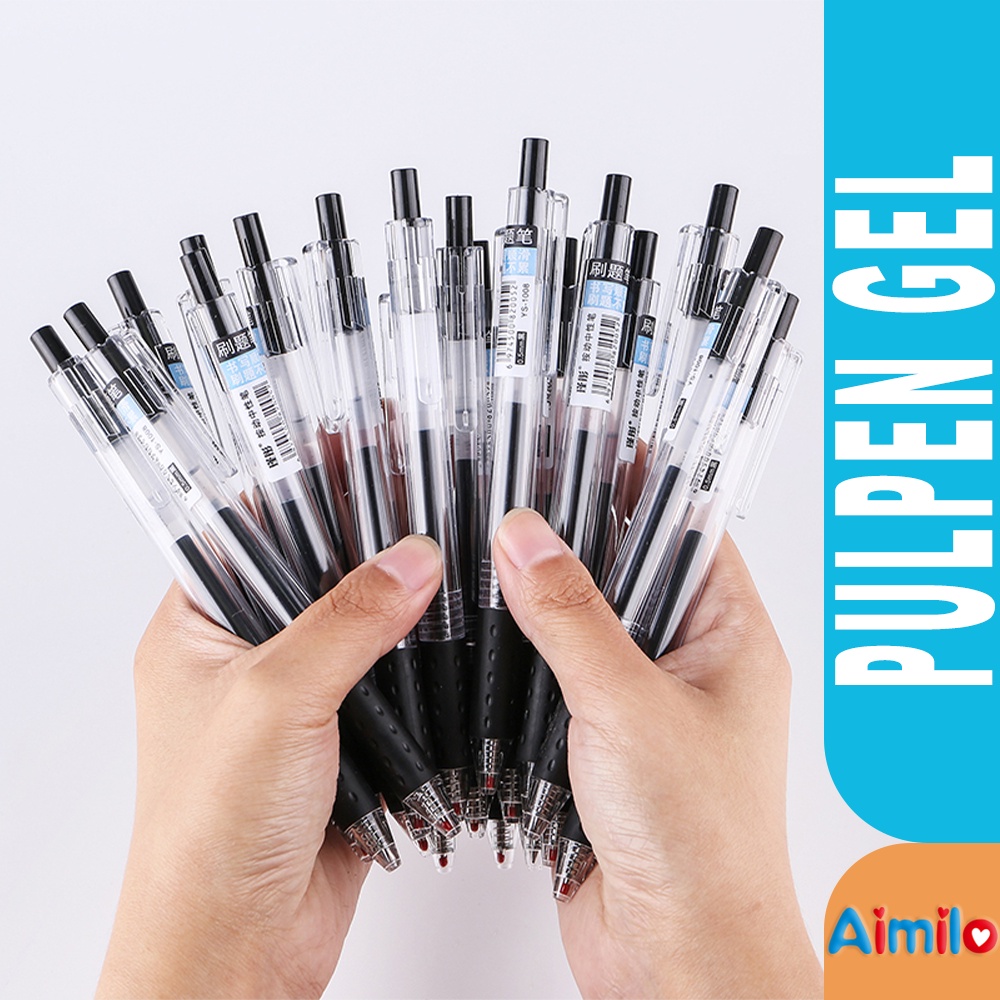 Jual Pulpen Gel Retractable Tinta Warna 0.5mm Ballpoint Alat Tulis Gel ...