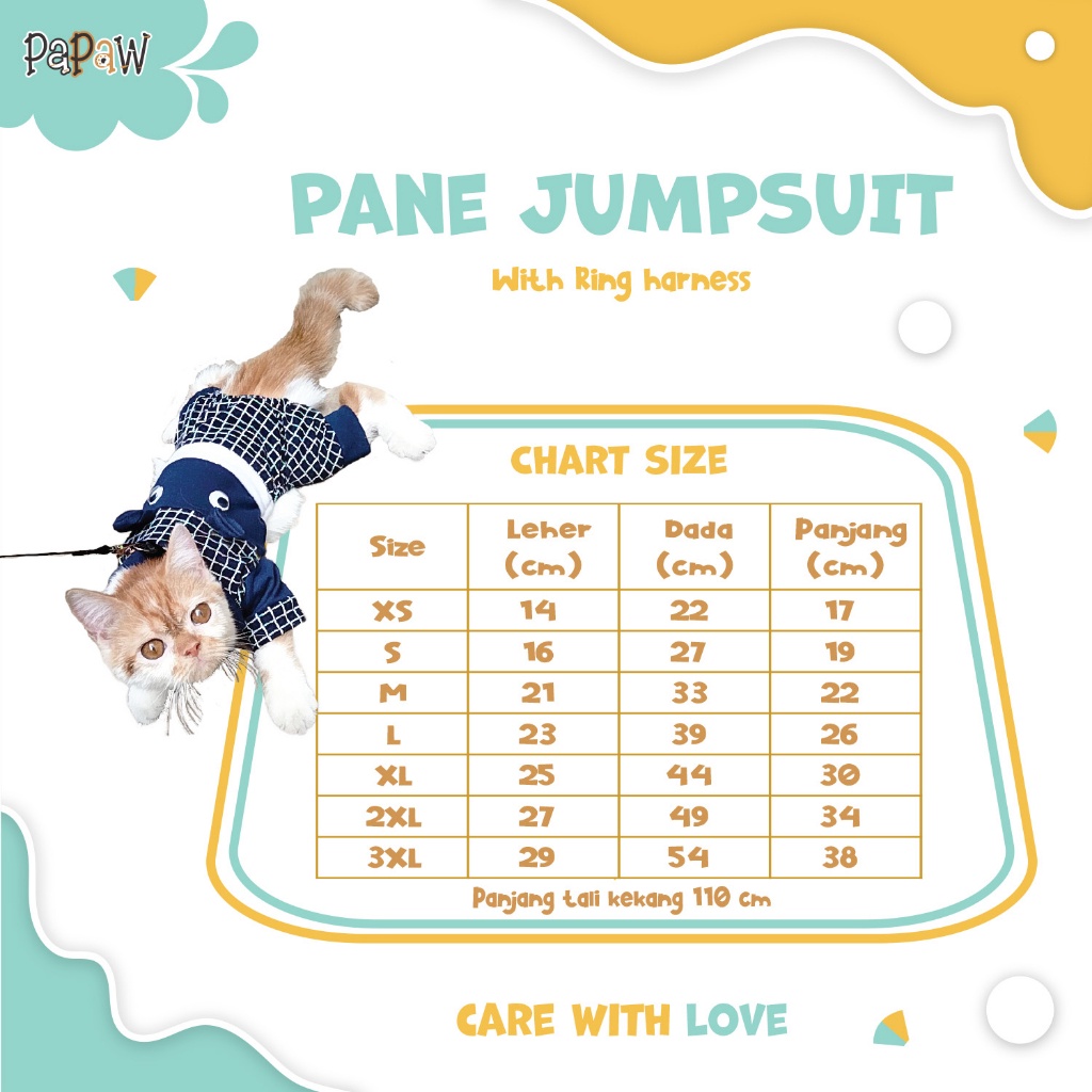 Jual Baju Kucing Jumpsuit Pakaian Hewan Pane Style Dengan Ring Harness ...