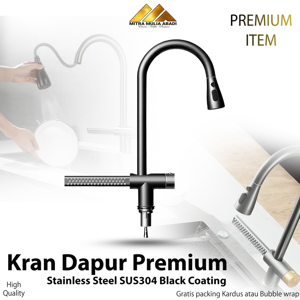 Jual Kran Dapur Premium Stainless Steel SUS304 Black Coating KRAN ANGSA ...