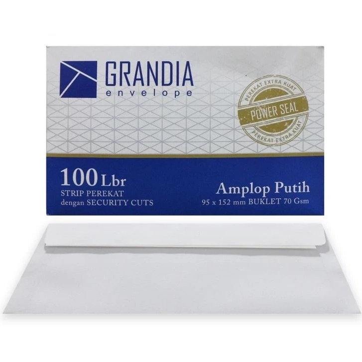 Jual Amplop Grandia 104 Putih Polos Isi 100 Pcs bukan Paperline Strip ...