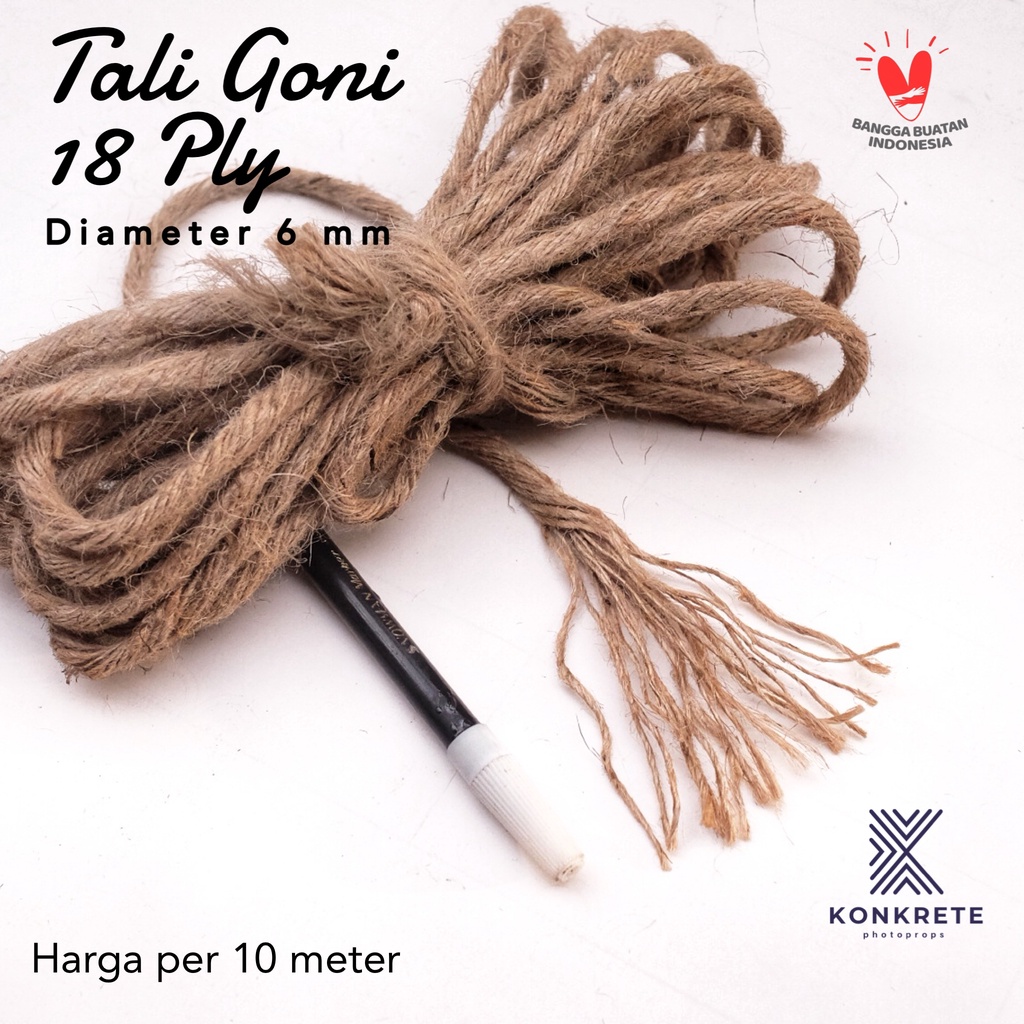 Jual TALI KARUNG GONI 18 PLY - TALI RAMI 6 MM - 10 METER | Shopee Indonesia