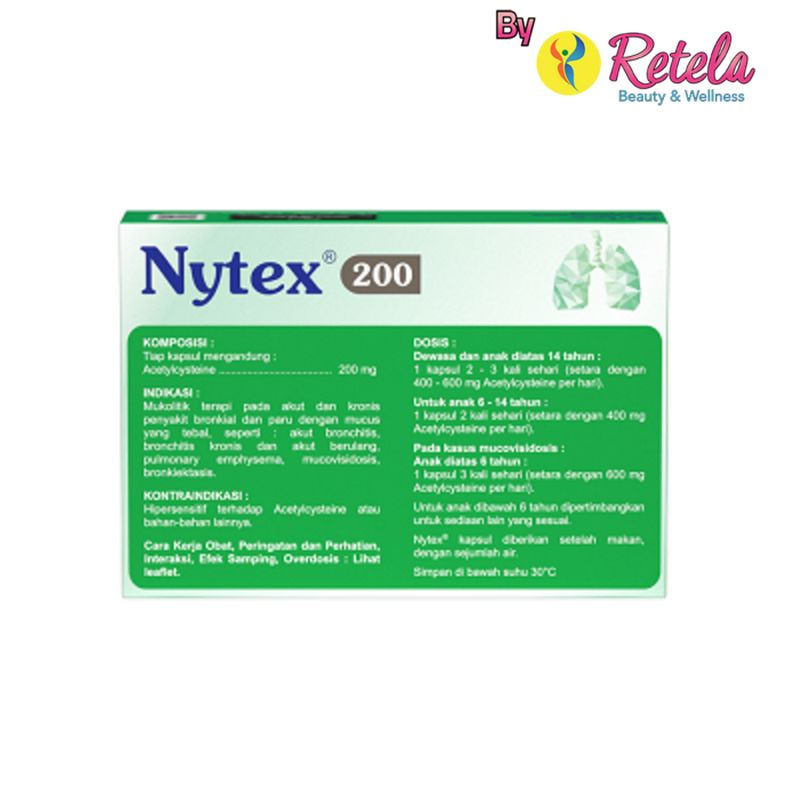 Jual NYTEX 200MG 1 BLISTER @10 KAPSUL/N-ACETYSISTEINE/PENGENCER DAHAK | Shopee Indonesia