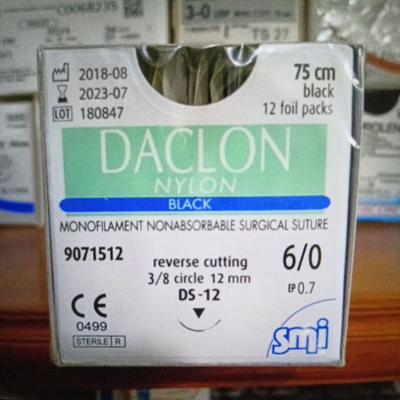 Jual DACLON NYLON 6/0 REVERSE CUTING (NYLON BLACK NON ABSORBABLE ...