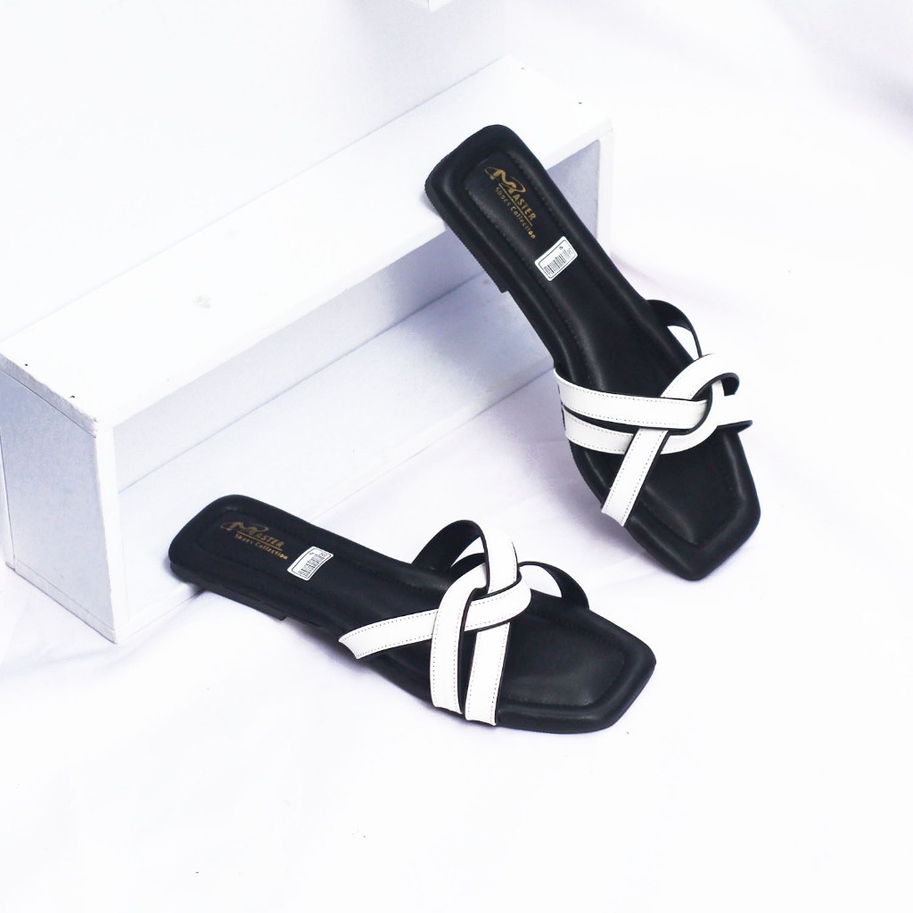 Jual MASTER | Sandal Wanita Flat Teplek Kekinian Strap Tali Silang ...