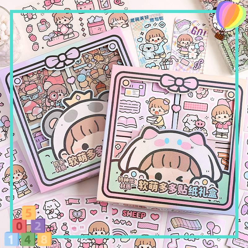 Jual ⚡ VC-Alat tulis ⚡ Premium Sticker Small Box isi 72 Pcs Aesthetic ...