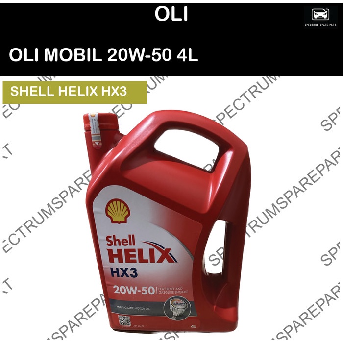 Jual OLI MOBIL SHELL HELIX HX3 20W-50 4L BENSIN | Shopee Indonesia
