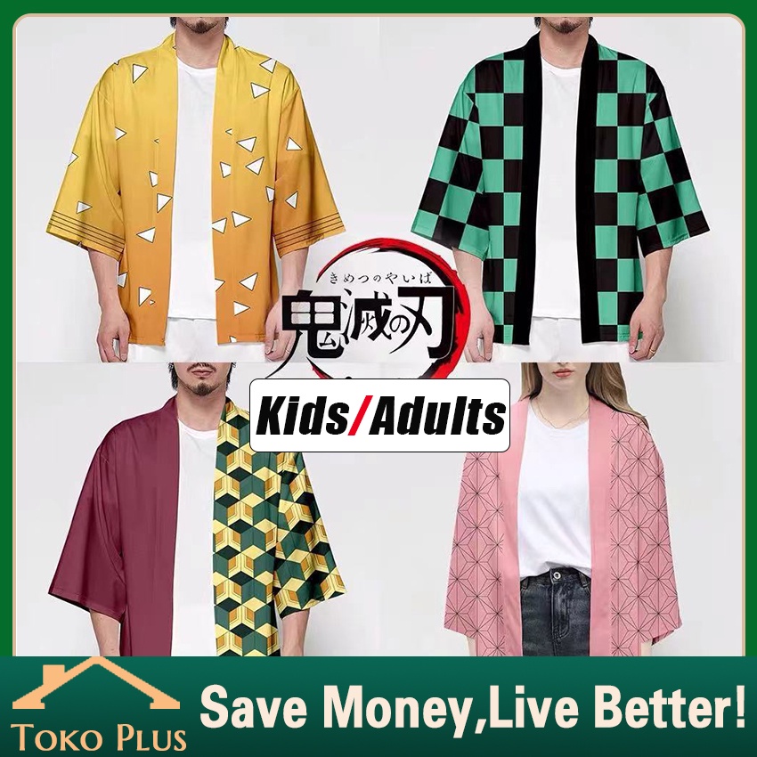 Jual Demon Slayer Anime Cartoon Fashion Men Women Loose Summer Beach ...