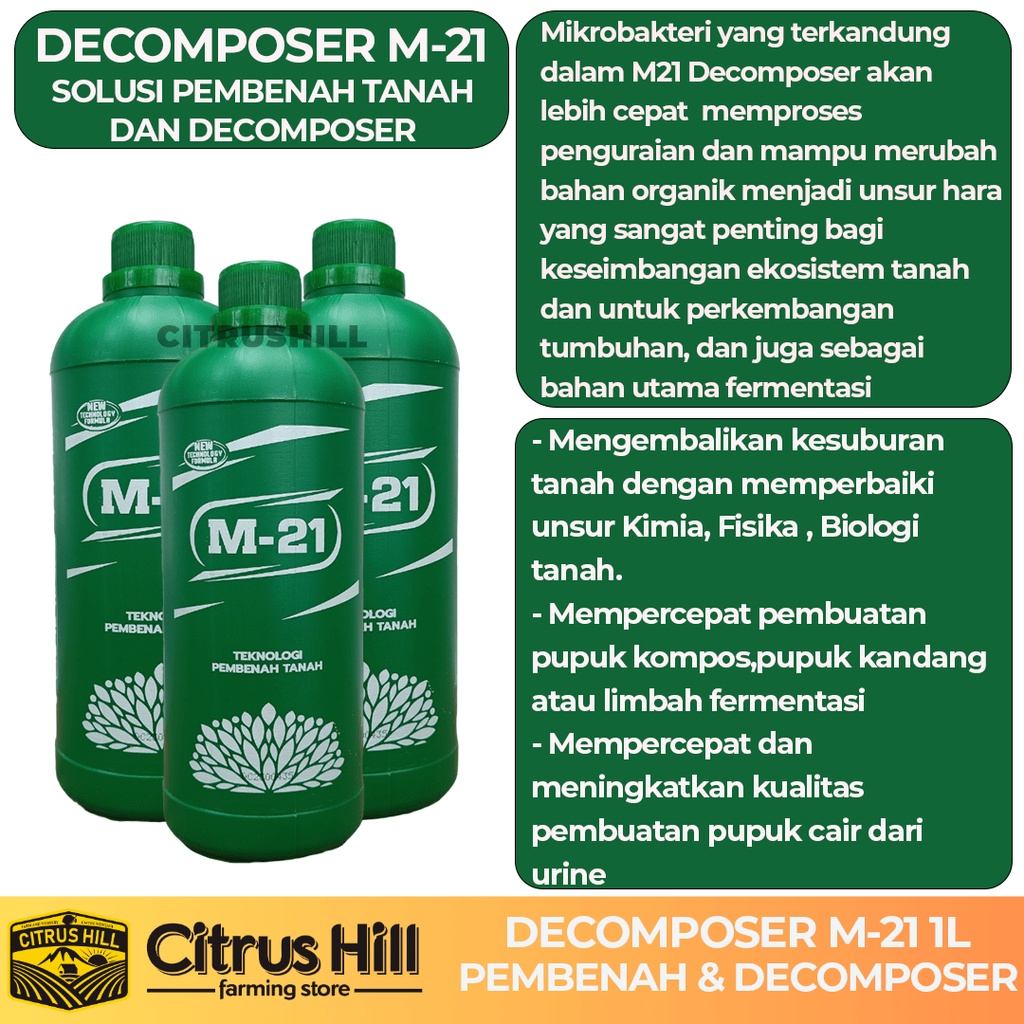 Jual M21 Dekomposer Pupuk Organik Cair Decomposer Pembenah Penyubur ...