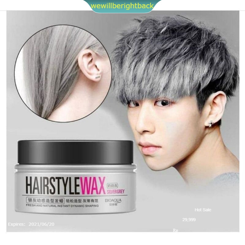 Jual hair style wax pewarna rambut silver grey abu abu wax pomade gel ...