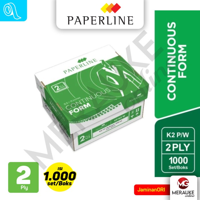 Jual Continuous Form Paperline 2 Ply K2 P/W (1000 set per Box) | Shopee ...