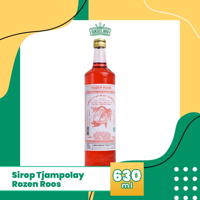 Jual Syrup Tjampolay Cocopandan, Rose, Pisang, Lychee, Mangga 630ml ...