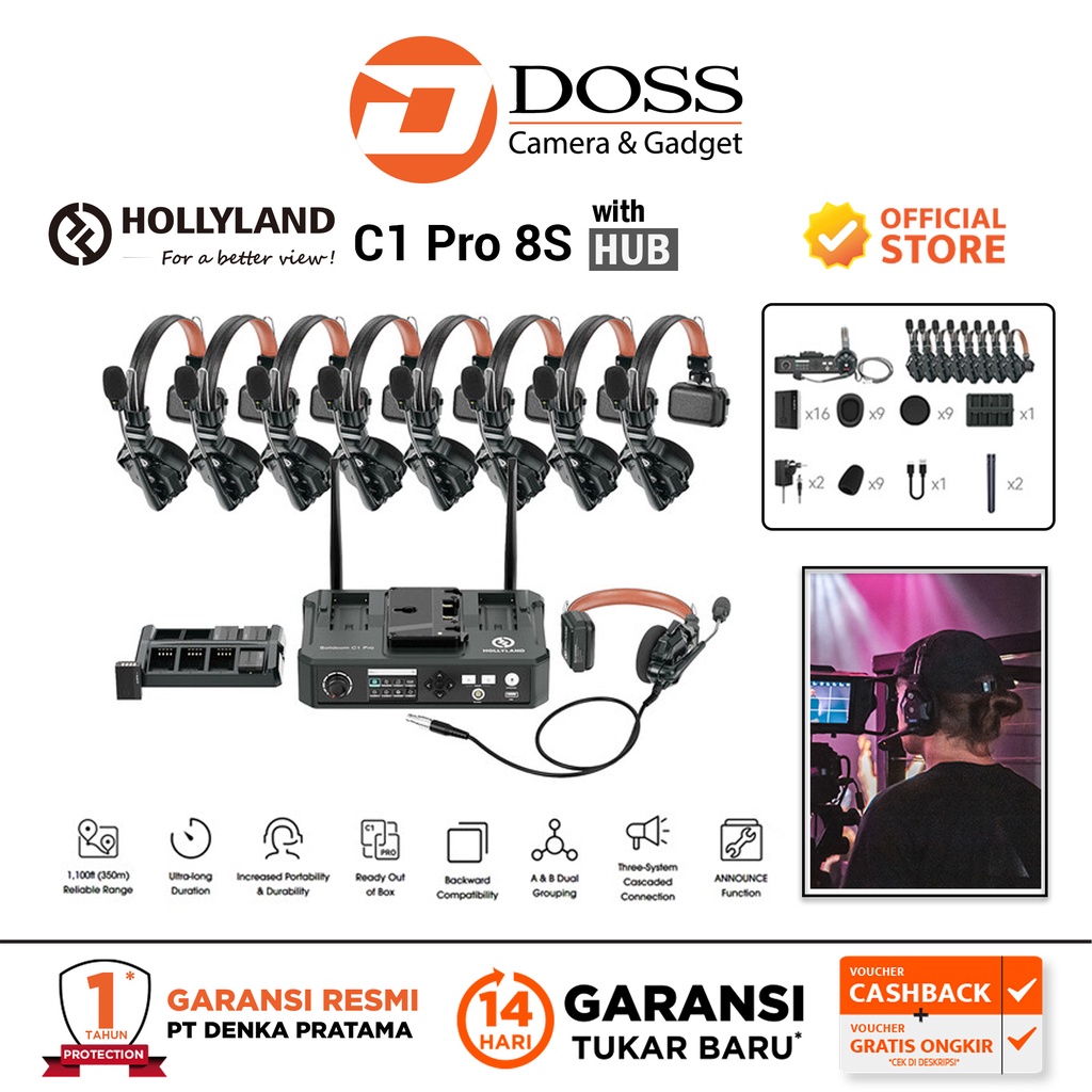 Jual Hollyland Solidcom C1 Pro Hub 8S 9-Person Wireless Intercom ...