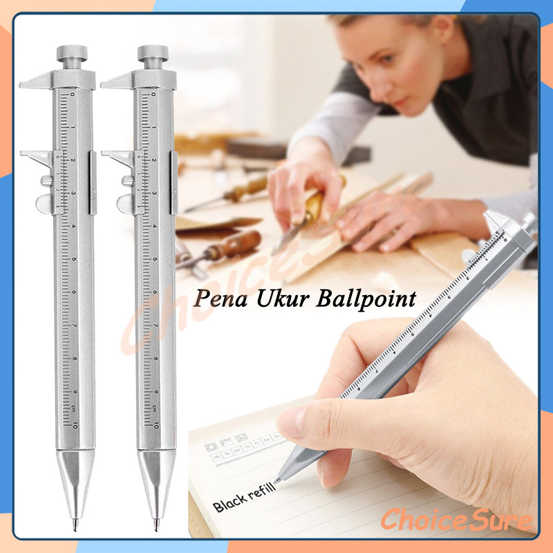 Jual Pena Ukur Ballpoint / Ballpoint Multifungsi Measuring Tool Scale ...