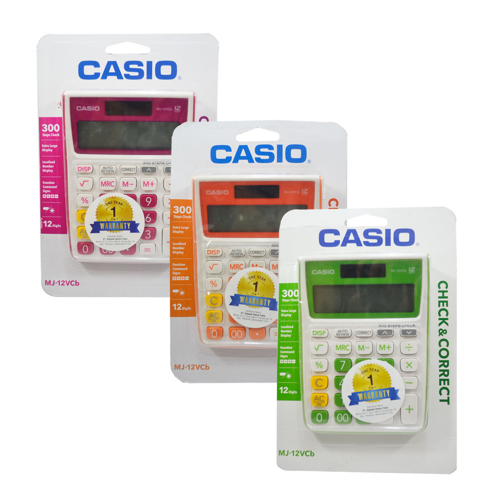 Jual Kalkulator Casio MJ-12VCB Desktop Calculator Original Check ...