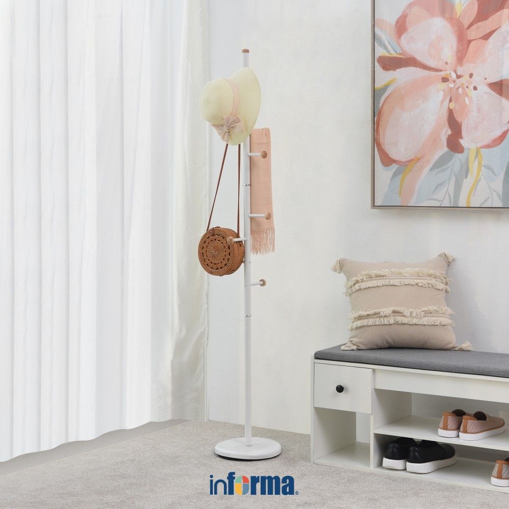 Jual Informa 28.5X28.5X171 cm Gantungan Pakaian Wooden Balls - Putih ...