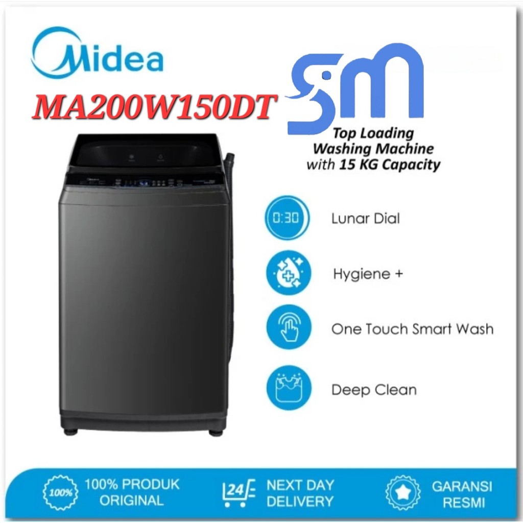 Jual Mesin cuci Midea MA200W150DT Top Loading 15 kg bukaan atas ...