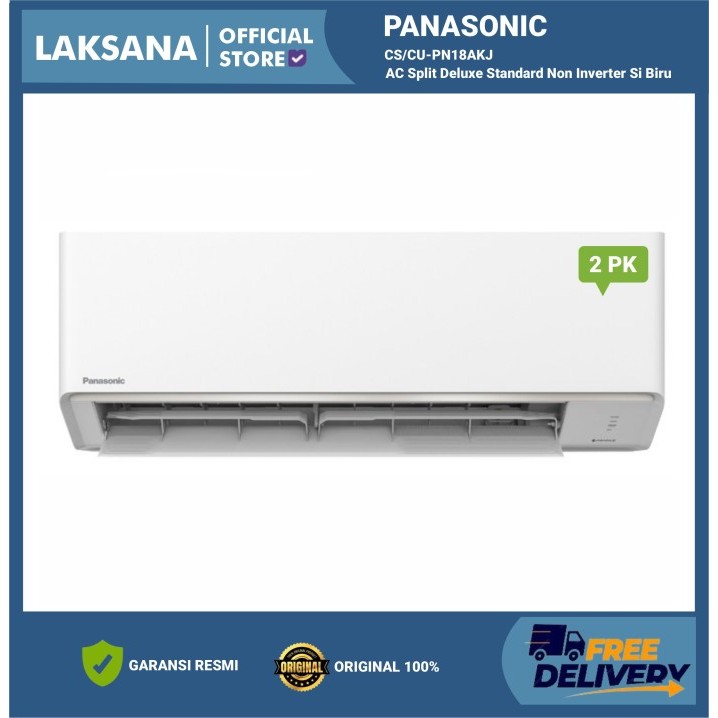 Jual Panasonic CS/CU-PN18AKJ AC Split Deluxe Standard Non Inverter Si Biru 2 Pk | Shopee Indonesia