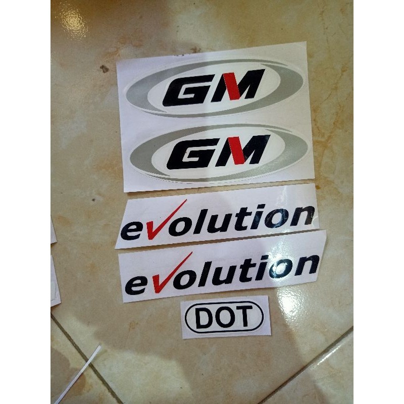 Jual stiker logo helm GM + evolution set model cutting | Shopee Indonesia