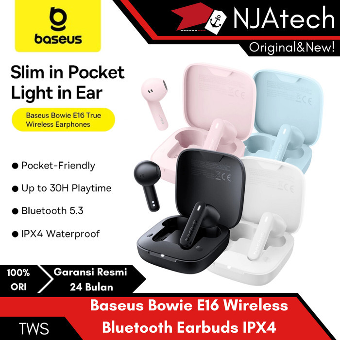 Jual Baseus Bowie E16 True Wireless Bluetooth Earphone TWS Mini Earbuds ...