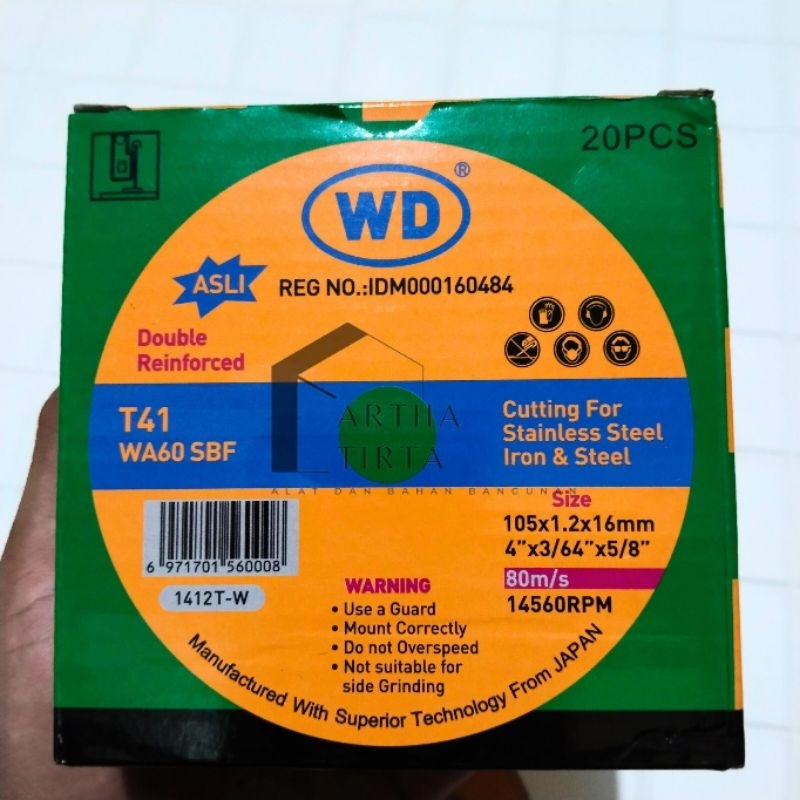 Jual [ 1 KOTAK ] WD GERINDA POTONG BESI / BATU POTONG BESI / GURINDA ...
