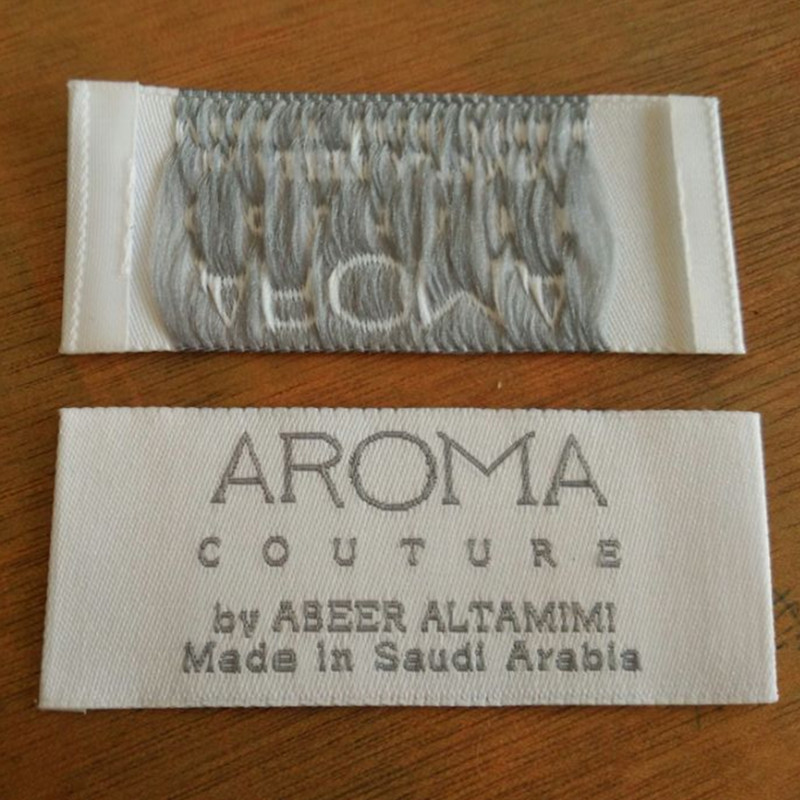 Jual 500pcs Custom grey text Arabic woven label 3 * 7 cm Made in Saudi ...