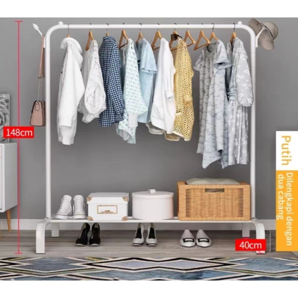 Jual Stand Hanger Single Besi Kuat Display Gantungan Baju Serba Guna ...