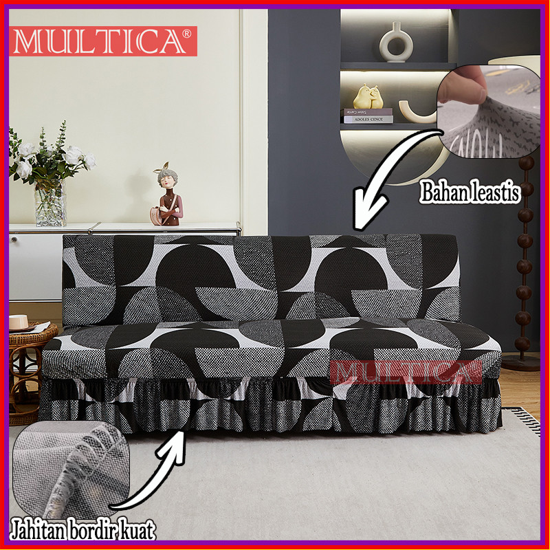 Jual Multica official Sarung Sofa Bed Elastis Ruffle Floral Cover Sofa ...