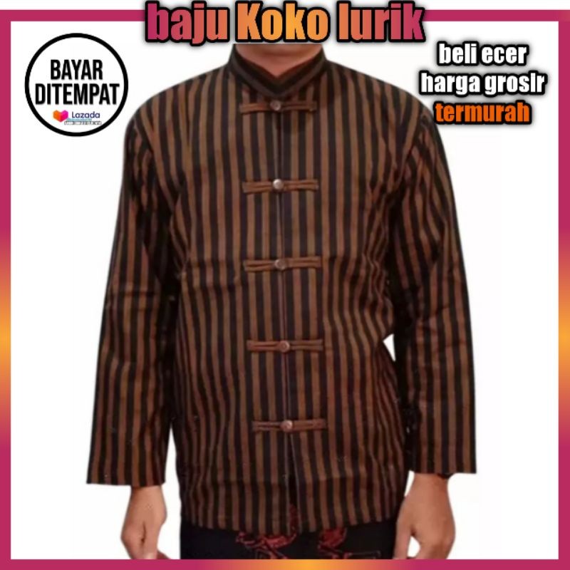 Jual LURIK baju koko lurik halusan baju koko shanghai Pakaian tradisional sunan Kalijaga baju ...