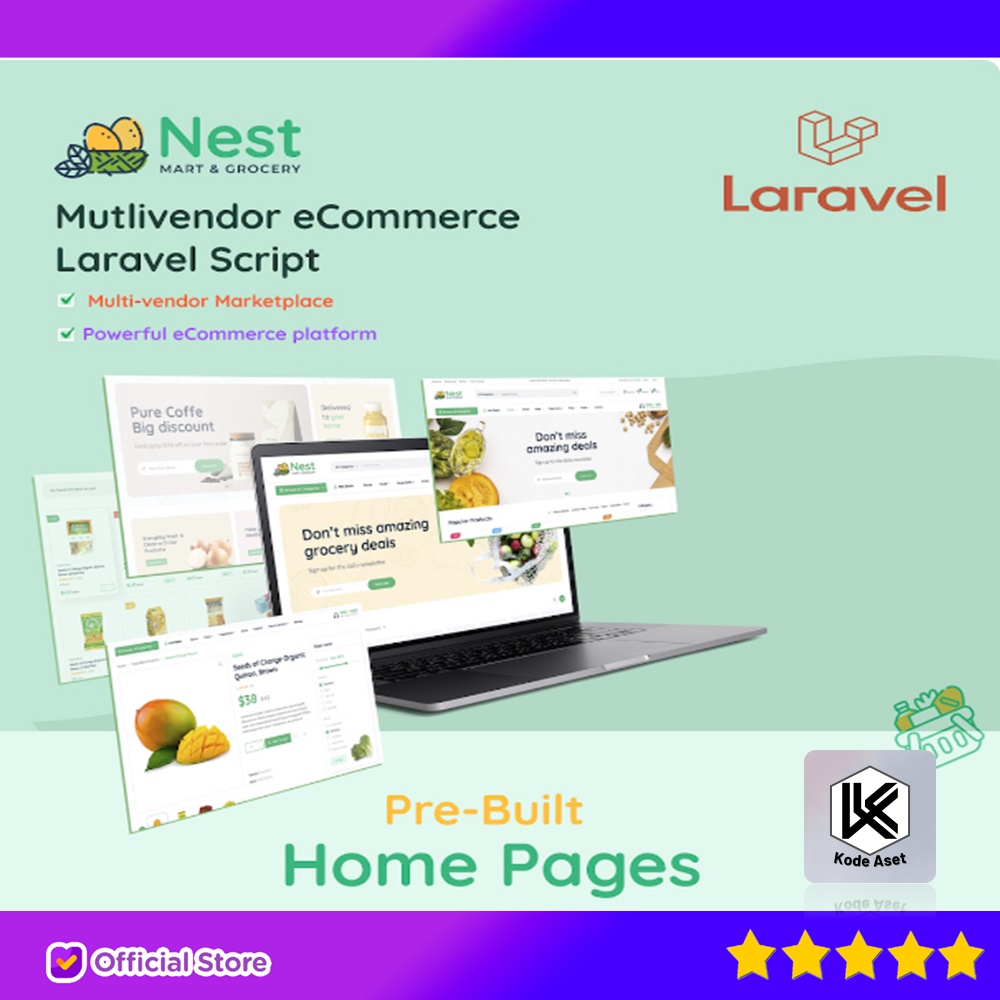 Jual SOURCE CODE APLIKASI NEST - MULTIVENDOR ORGANIC & GROCERY LARAVEL ...