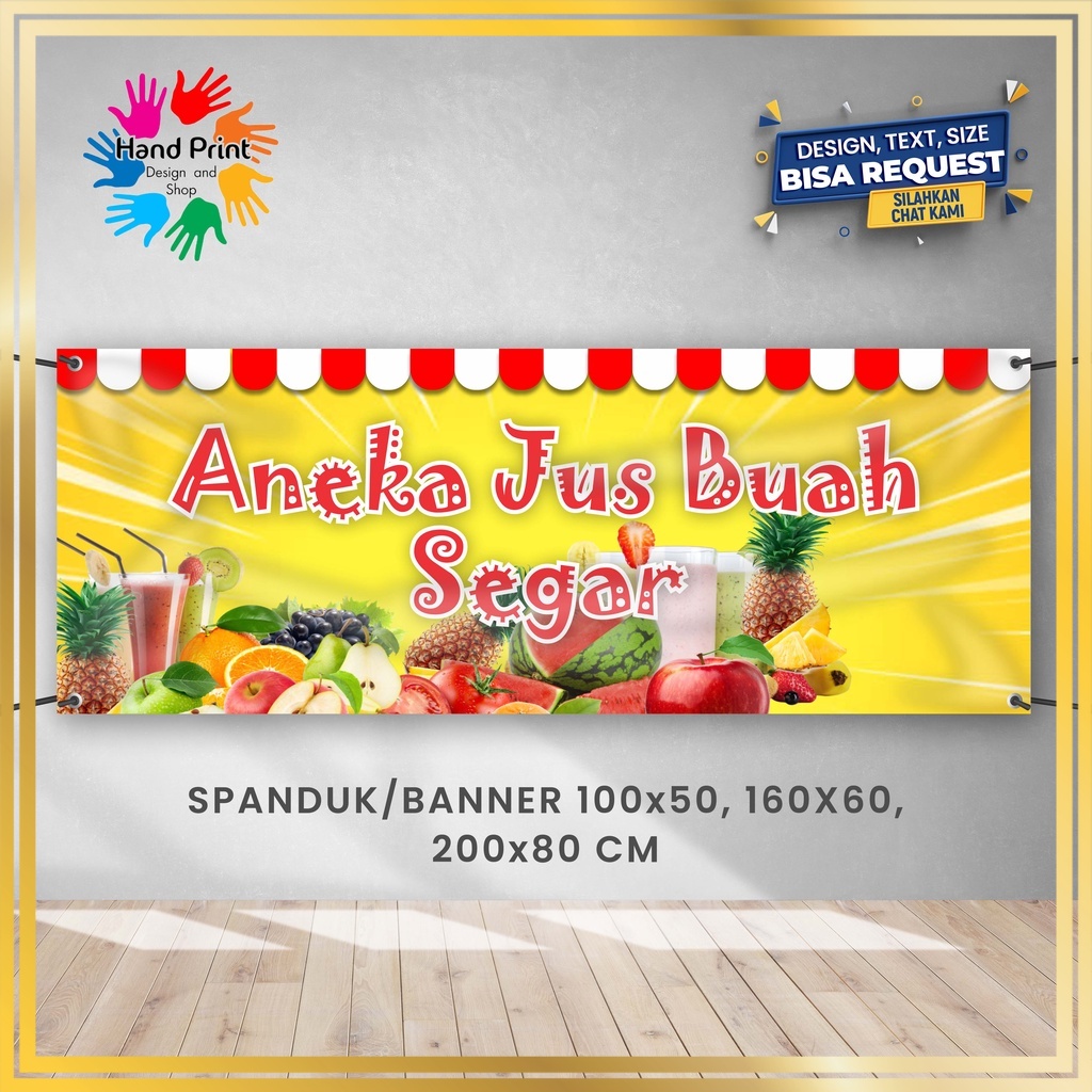 Jual SPANDUK / BANNER Aneka Jus Buah Segar Kuning A Bisa Request Desain ...